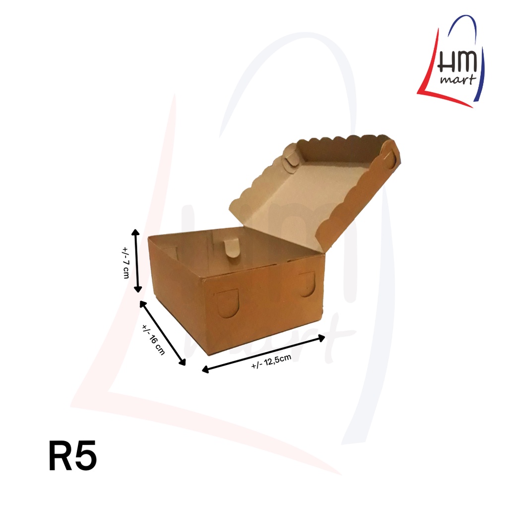 Jual 100 Lembar Dus Kraft R5 Dus Coklat Box Snack | Shopee Indonesia