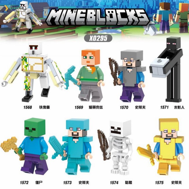 Jual Yt My World Lego Minecraft Minifigures Steve Alex Zombie Besi