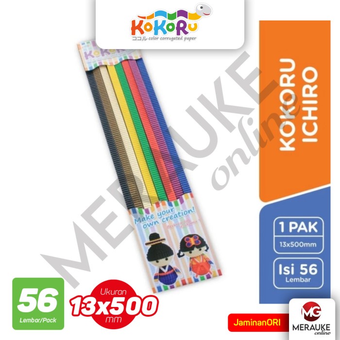 Jual KOKORU Corrugated Paper / Kertas Bergelombang ICHIRO Isi 56 Lembar ...