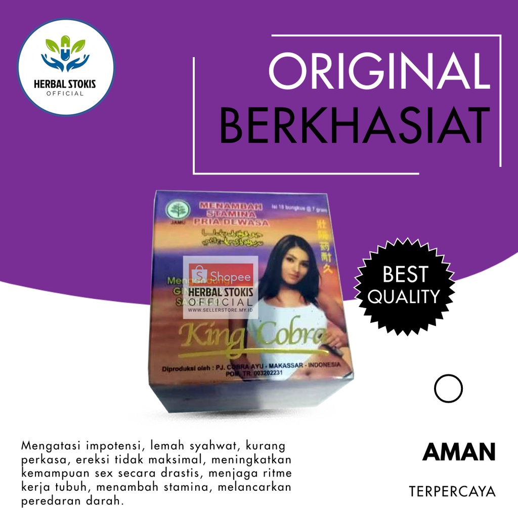Jual Serbuk Jamu Herbal King (Cobra) Original Jamu Kuat Pria Lebih Tahan Lama Stamina Perkasa ...