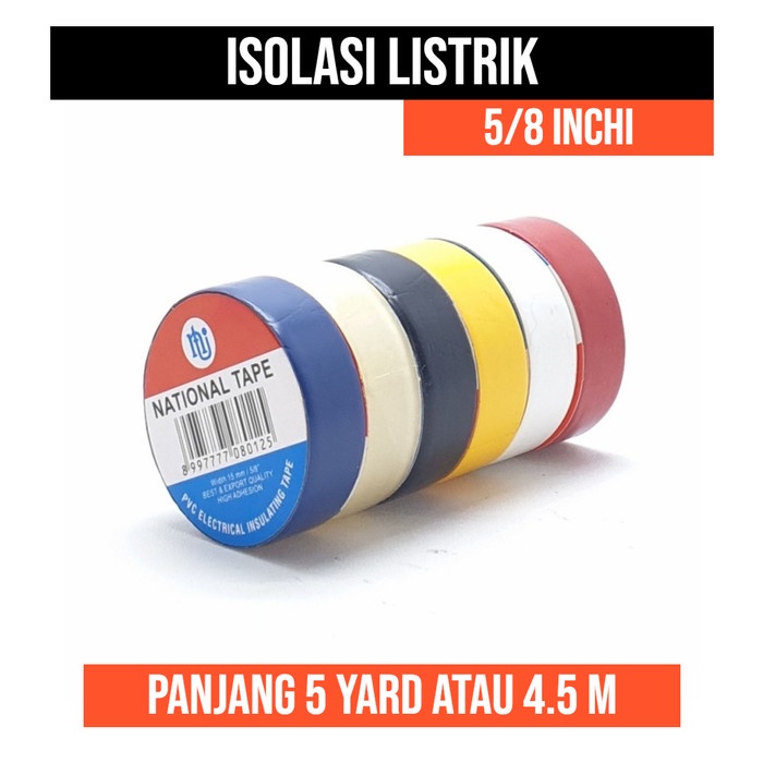Jual Isolasi Kabel Listrik Solasi Lakban Solatip 5/8 inch 5 yard 4.5m ...