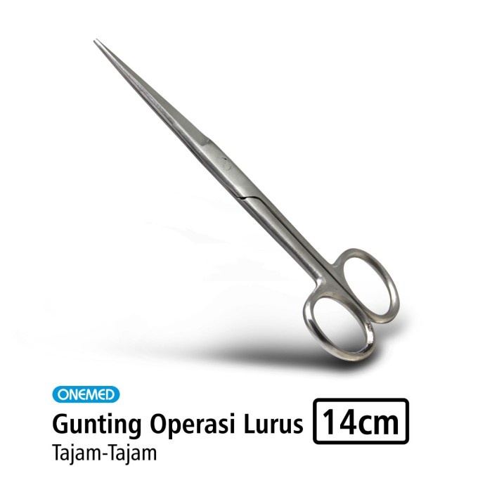 Jual Gunting Operasi Lurus 14cm Stainless Steel Tajam-Tajam OneMed OL ...