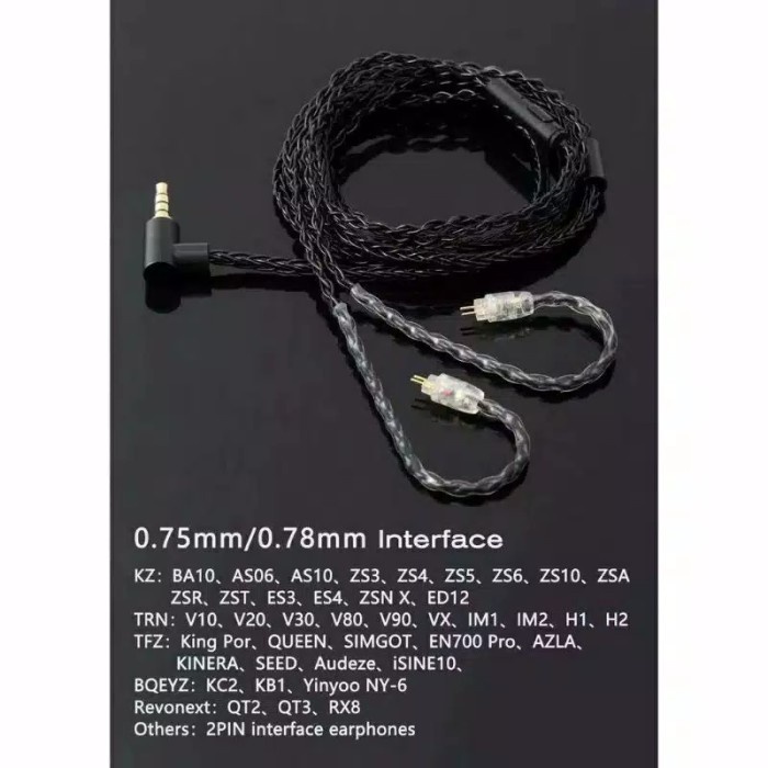 Jual LARIS -kabel upgrade MIC 8 core IEM KZ type pin A B C , zsn pro x ...