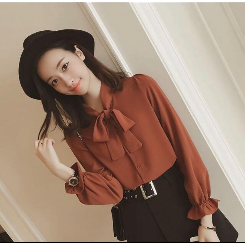 Jual MAOMAO - Fanya Blouse Poly Wanita Sifon Atasan Kantor Korean ...