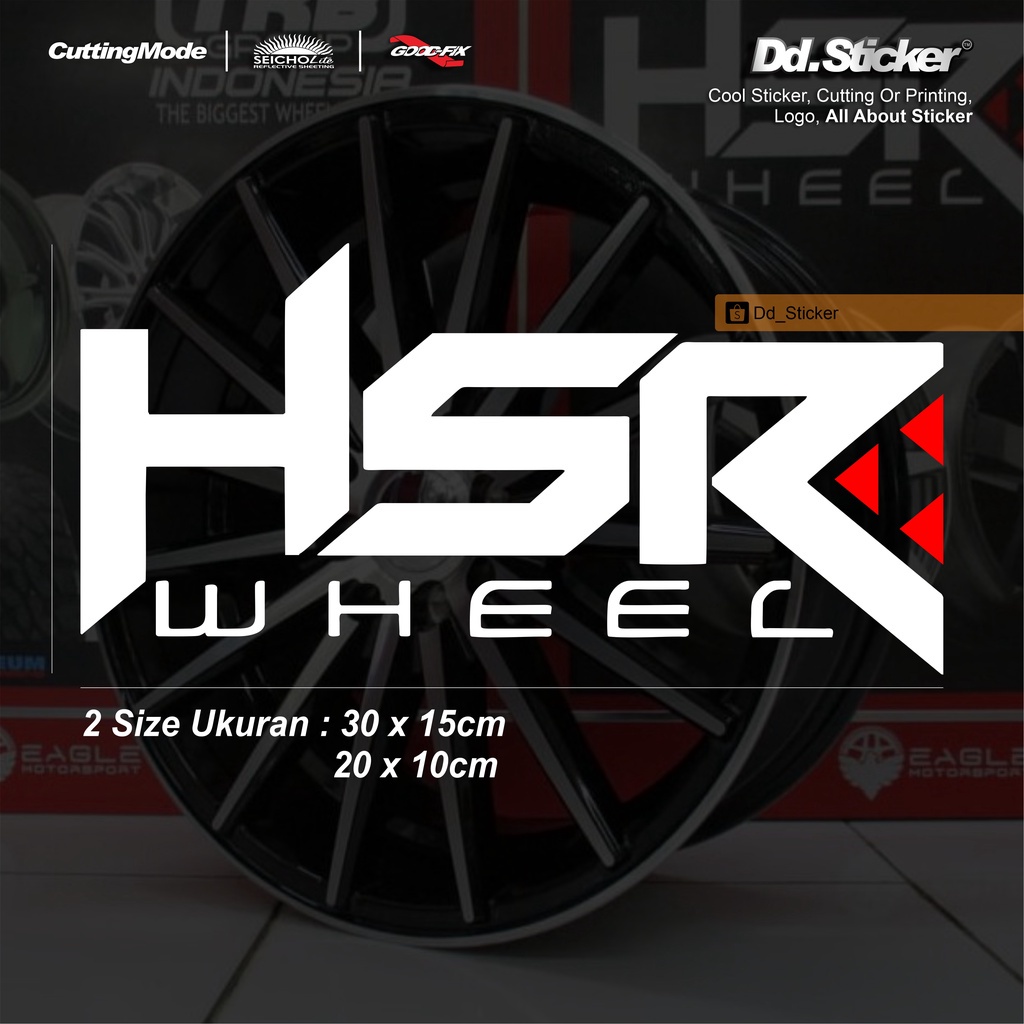 Jual HSR Racing Wheels logo vinyl kaca belakang | Cutting Sticker ...