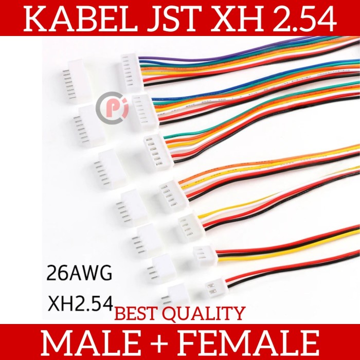 Jual Kabel Konektor FEMALE + MALE JST 2 sd 10 Pin PH XH2.54 Pitch 2.54mm | Shopee Indonesia
