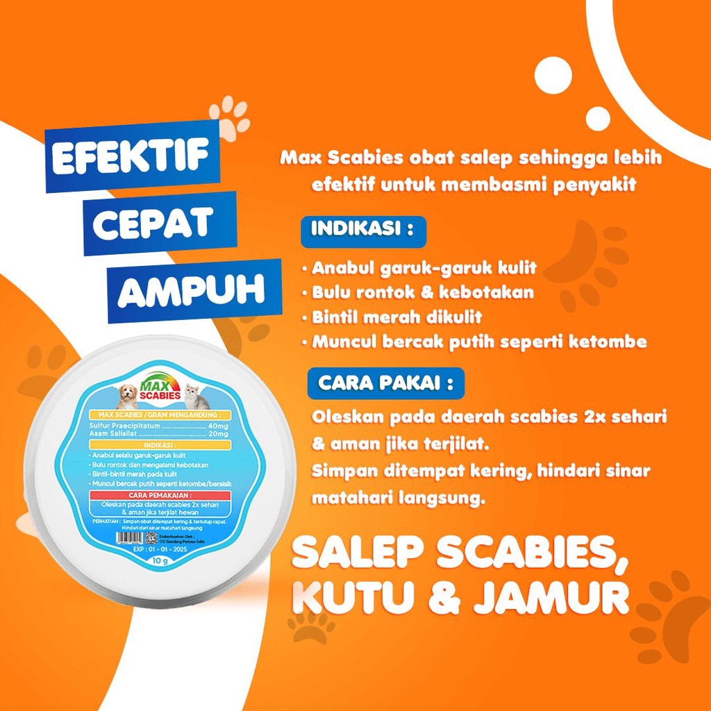 Jual MAX SCABIES | Salep Anjing Kucing Untuk Gatal Scabies Kutu Jamur ...