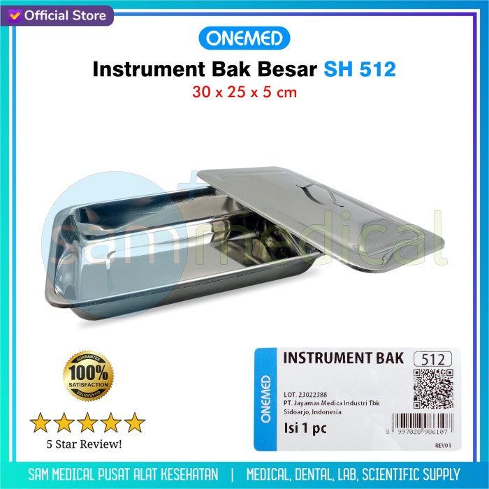 Jual OneMed Instrument Bak Besar / Bak Instrumen 30x25x5cm SH 512 ...