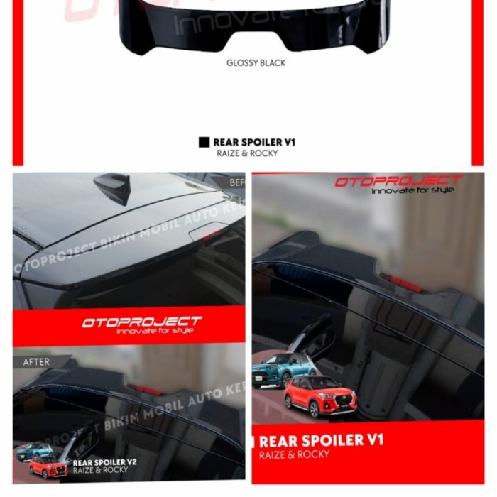 Jual Spoiler With Lamp All New Raize / Rocky Matte Black | Shopee Indonesia