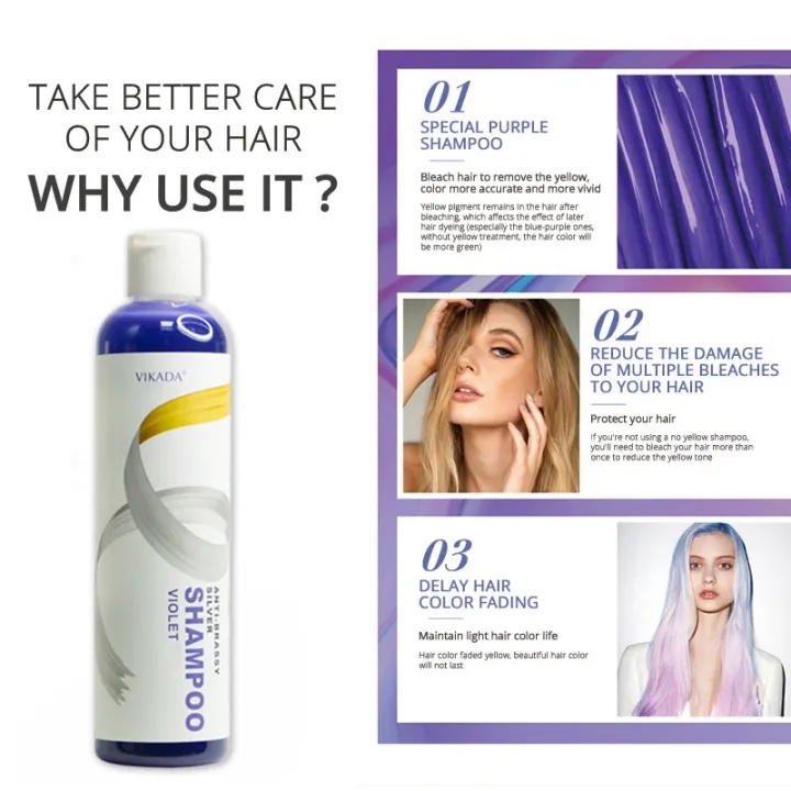Jual VIKADA Purple Shampoo Shampoo Warna Ungu untuk Rambut Pirang & Abu ...