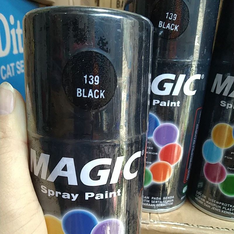 Jual cat semprot pilok pilox magic spray paint magic black 139 300cc ...