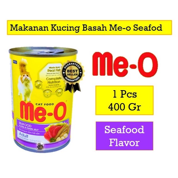 Jual Cat&Dog_petfood | MeO Kaleng 400 Gr Rasa SEAFOOD | MeO Seafood 400 ...