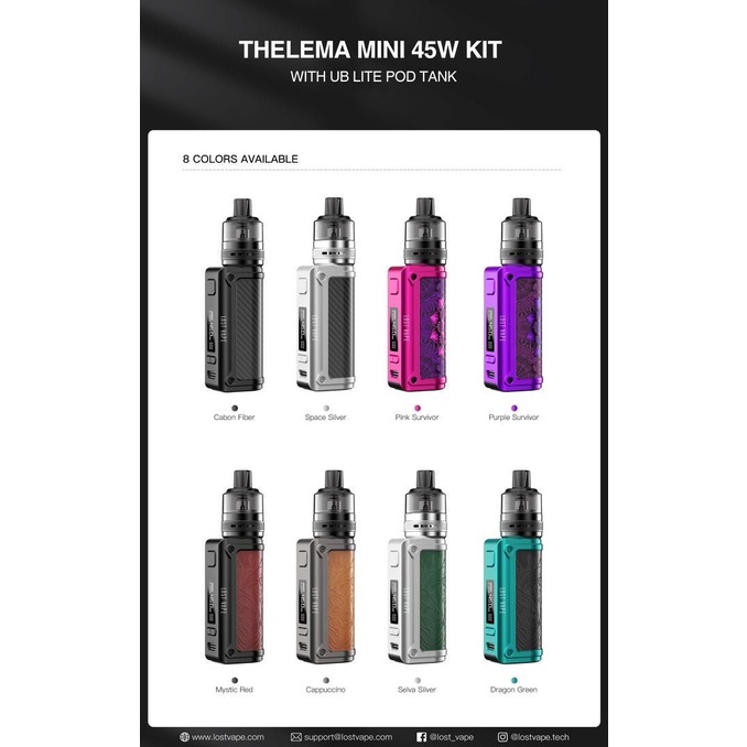 Jual THELEMA MINI KIT 45W POD MOD BY LOST VAPE THELEMA MINI KIT ...