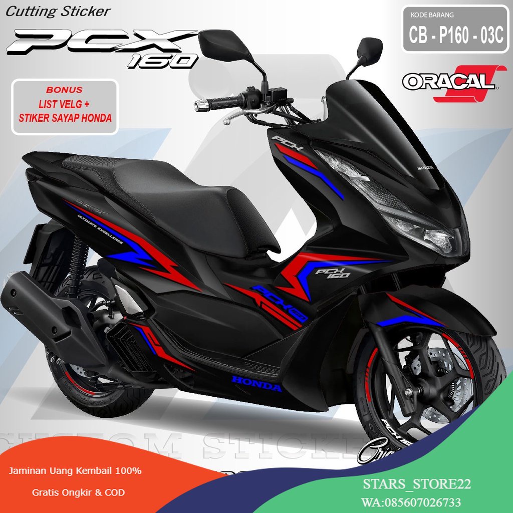 Jual (PREMIUM CUTTING STIKER HONDA PCX 160 PCX 150 DESAIN 2023 SPORTY ...