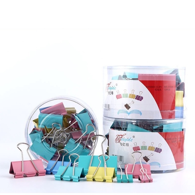 Jual 60pcs 15mm Binder Paper Clip Warna Warni Besi Klip Jepit Kertas GM ...