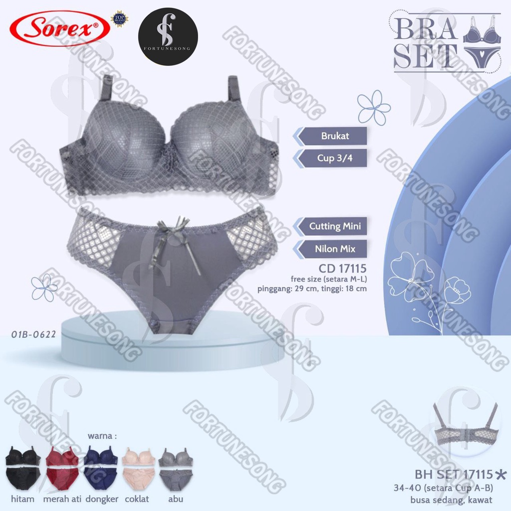 Jual Sorex Bra Bh Set Sorex Brukat Dengan Kawat Cup A B Bra Set