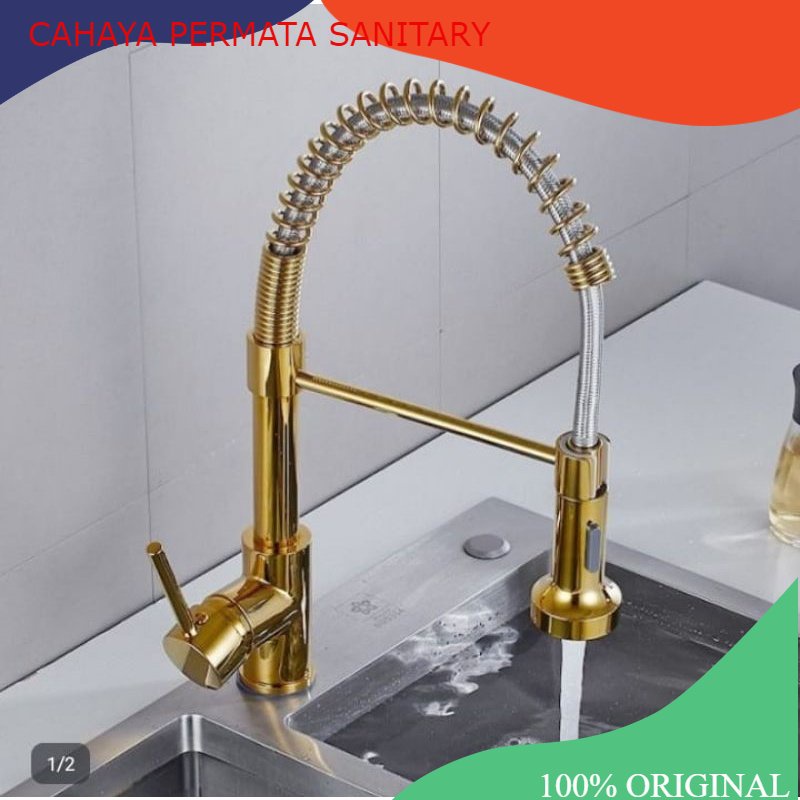 Jual Kran PANTRY Gold Kran Cuci Piring Kran Panas Dingin Kran Sink Gold ...