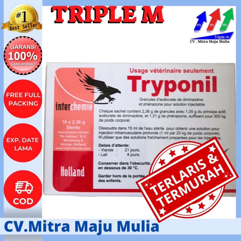Jual TRYPONIL TRIPLE M 1 Sachet - Obat Surra Babesiosis Theileriosis ...