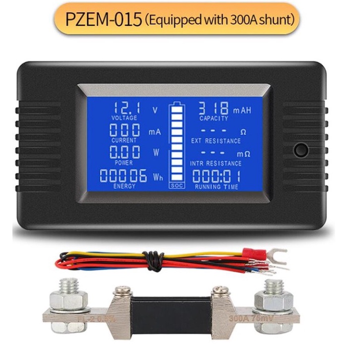 Jual DC WATT METER Volt Amper Meter 50a 100a 200a 300a shunt Pzem 015 ...