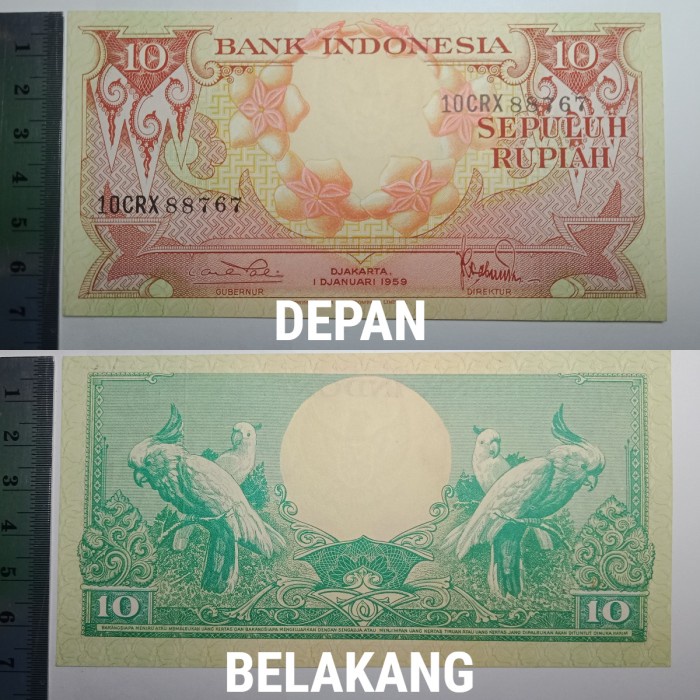 Jual Uang Kuno Indonesia 10 Rupiah Asli tahun 1959 Sejarah Bangsa ...