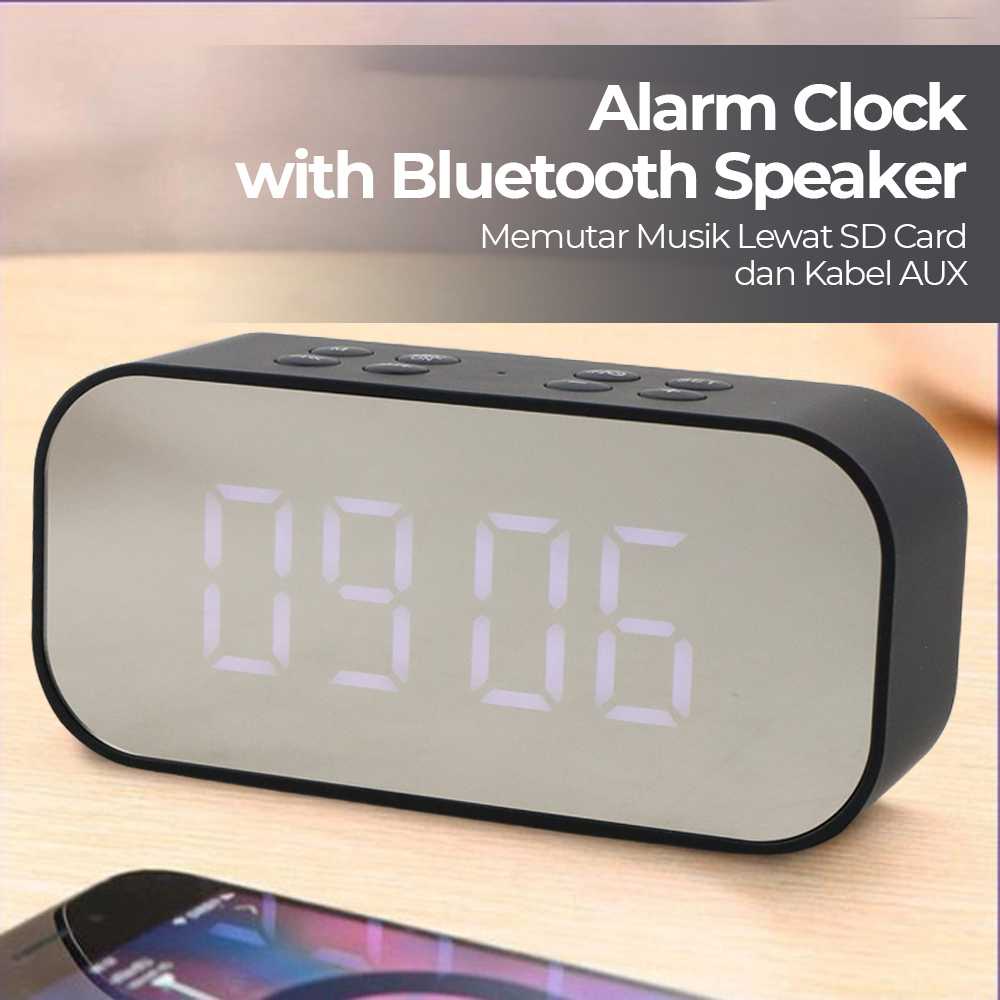 Jual AEC Jam Alarm Clock with Bluetooth Active Speaker TF AUX - BT501 ...