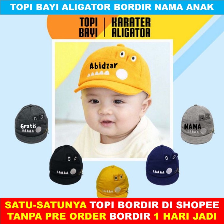 Jual Topi Bayi Aligator Lucu Motif Topi Model Buaya Crocodile Bordir ...