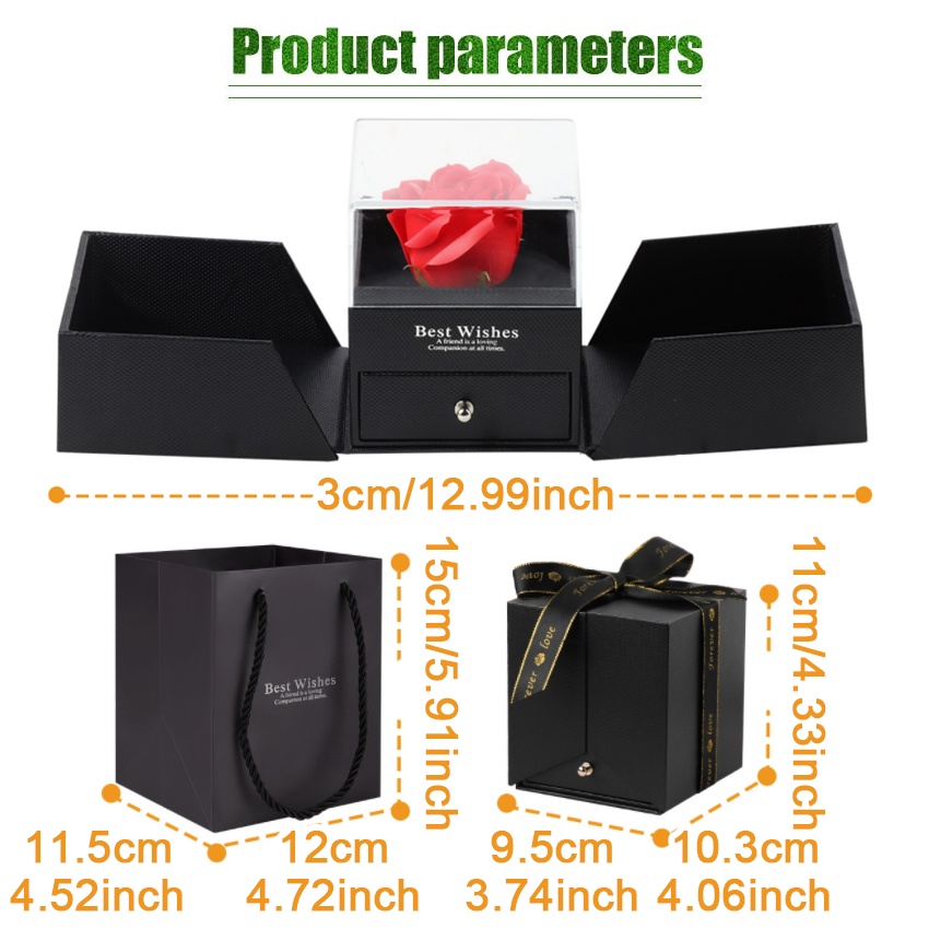 Jual Eternal Rose Gift Box / Kotak Perhiasan Kado Kalung Cincin Lamaran ...