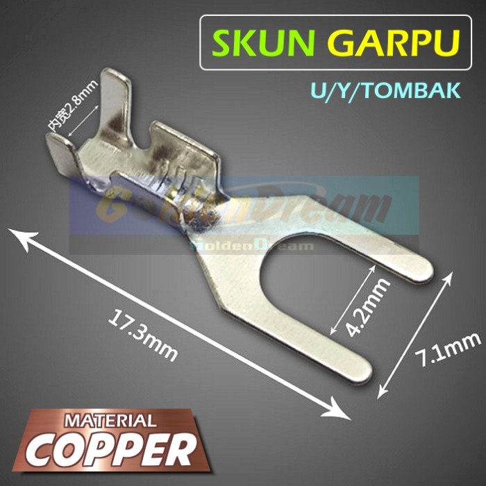 Jual Skun Garpu Tombak U Y Terminal Lug Connector Konektor Kabel Cucuk ...