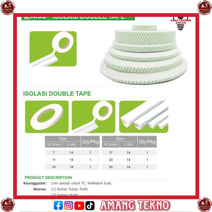 Jual DOUBLE TAPE PE FOAM SOLASI BB BUSA 30 MM X 30 M PUTIH LEM ISOLASI ...