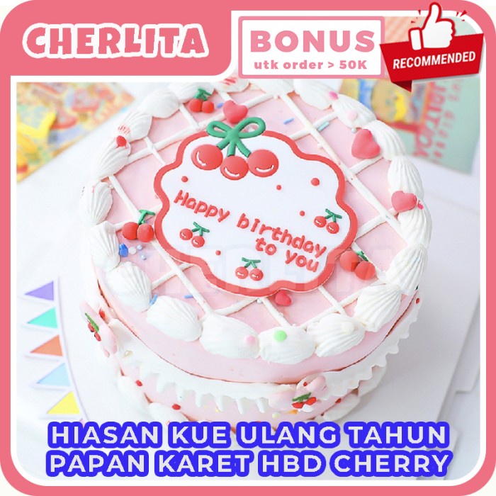 Jual Topper Ulang Tahun Cherry Premium Happy Birthday Kue Anak Hiasan ...