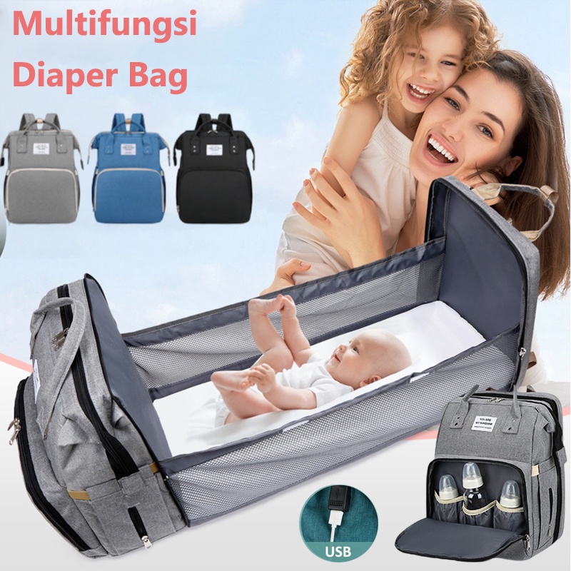 Jual Bayi Multifungsi 2in1 Kasur Tidur Tas Ransel Diaper Bag Tas Ransel ...
