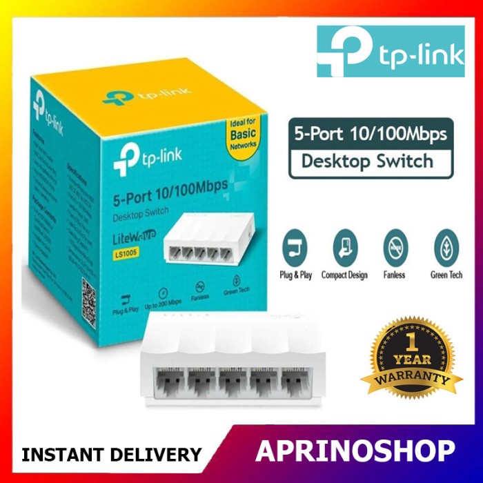 Jual TP-Link LS1005 Switch Hub 5 Port 10/100Mbps Desktop Switch Unmanaged | Shopee Indonesia