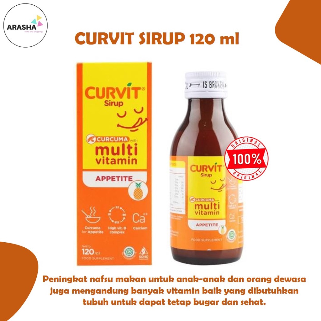 Jual Curvit Sirup 120 ml - Vitamin Penambah Nafsu Makan Dewasa Dan Anak ...