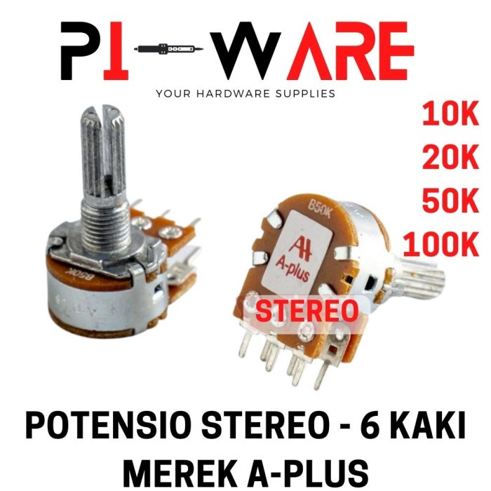 Jual A Plus Potensio Potentiometer Potensiometer Stereo 6 Kaki Banyak ...