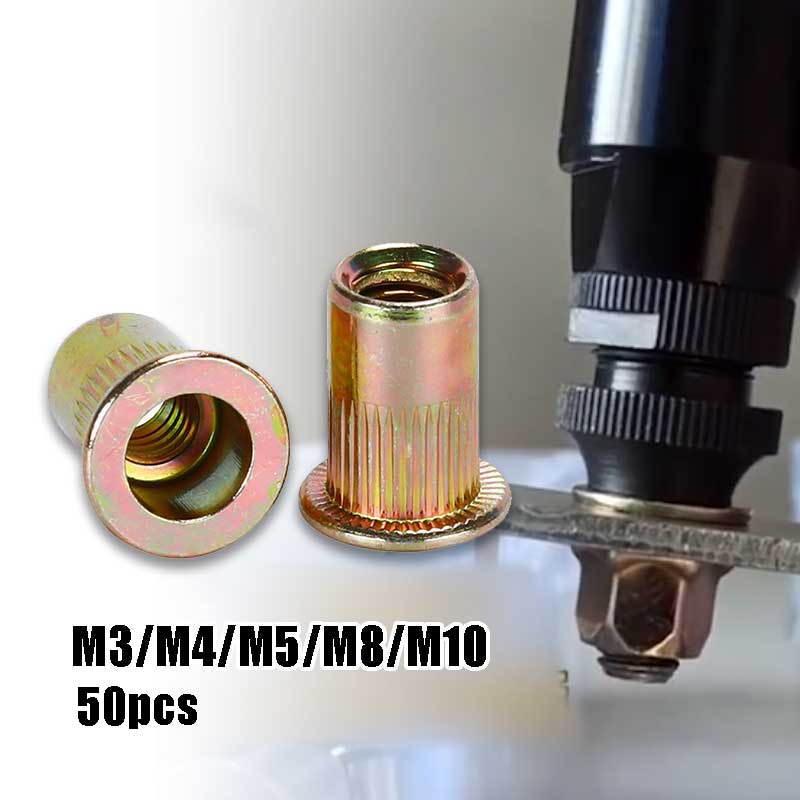 Jual M3/M4/M5/M8/M10 Mur Rivet Nut/Rivnut/Flat Nut 50pcs | Shopee Indonesia