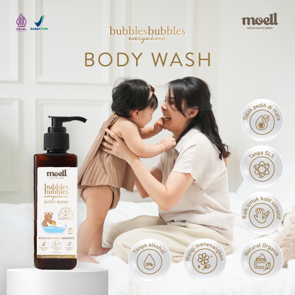 Jual Moell Bubbles Bubbles Everywhere Body Wash 185gr/ Sabun bayi ...