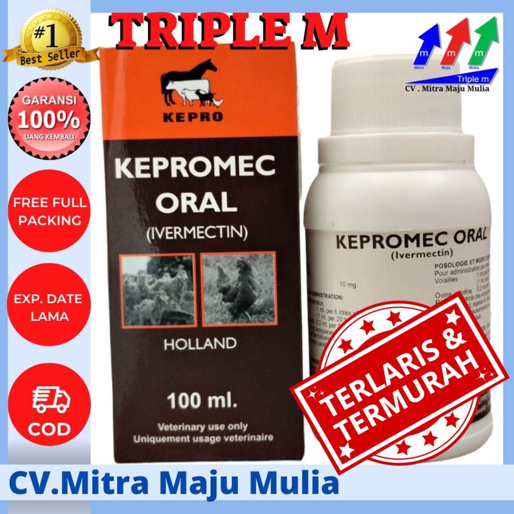 Jual GH27DD Kepromec Oral 100 ml obat kutu, scabies, gudik untuk hewan ...