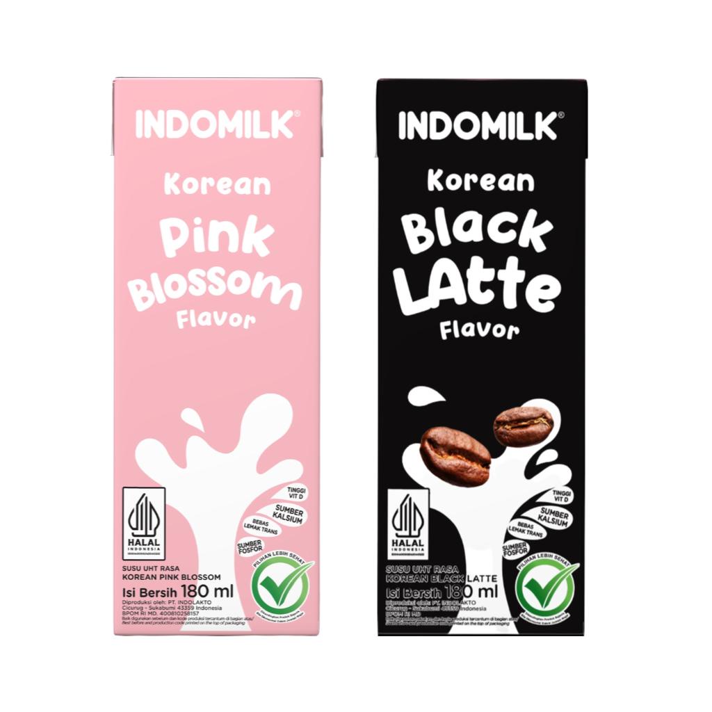 Jual [New] Indomilk Korean Black Latte 180ml + Korean Pink Blossom 180ml | Shopee Indonesia