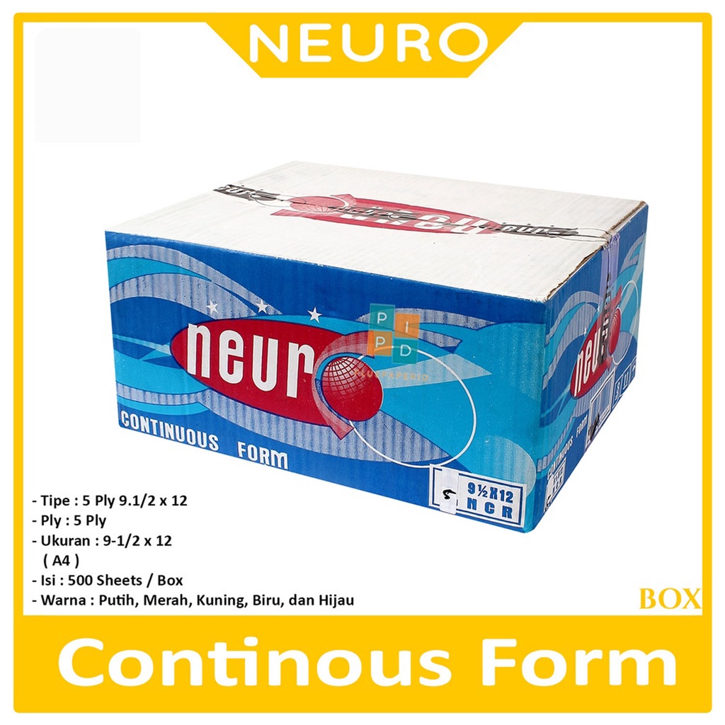 Jual NEURO - Continous Form 5 Ply 9 1/2 x 12 ( A4 ) NCR - Box | Shopee ...