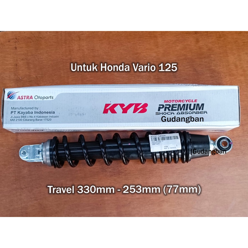 Jual KYOC-5400H Tinggi 330mm SHOCKBREAKER KAYABA CHROME HITAM belakang Vario 125 150 Beat fi ...