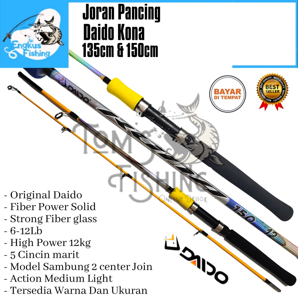 Jual Joran Pancing Daido Kona 135cm & 150cm (Max 12kg) Fiber Solid ...
