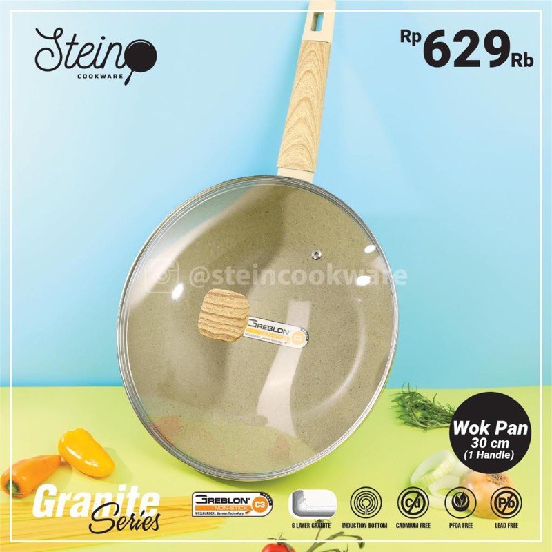 Jual STEINCOOKWARE READY STOCK STEIN WOK PAN GRANITE SERIES | Shopee Indonesia