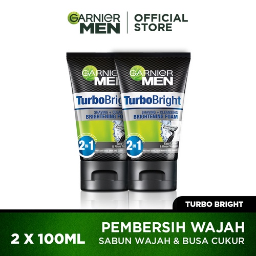 Jual (PAKET HEMAT ISI 2) Garnier Men Turbo Bright Shaving & Cleansing Brightening Foam Skin Care ...
