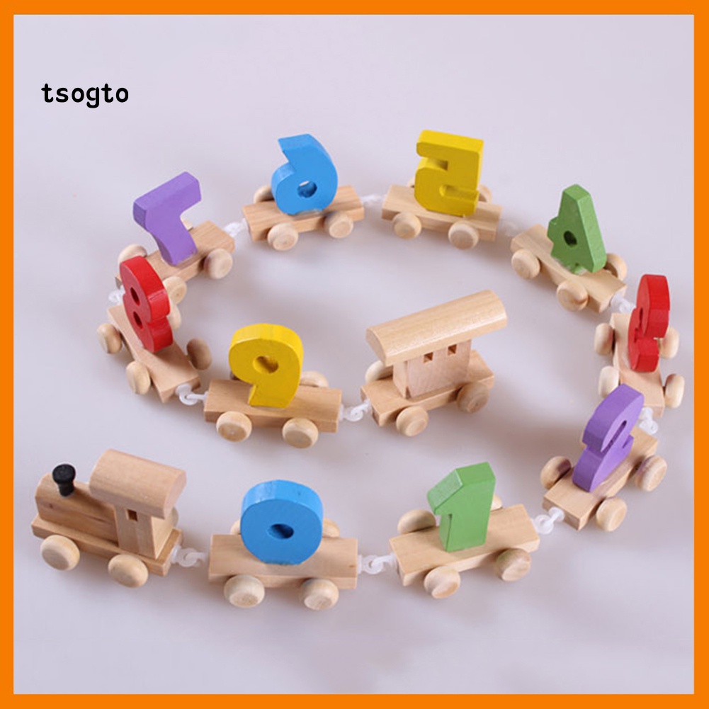 Jual (TSO) Kereta Api Kayu Angka 0-9 Warna Warni Model Kereta Api Kecil ...