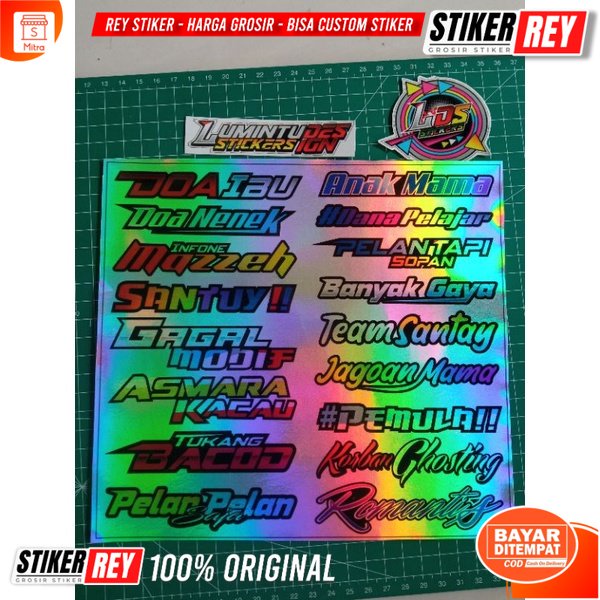 Jual Stiker Kata Kata / Sticker Hitz / Sticker Viral / Stiker Bengkel ...