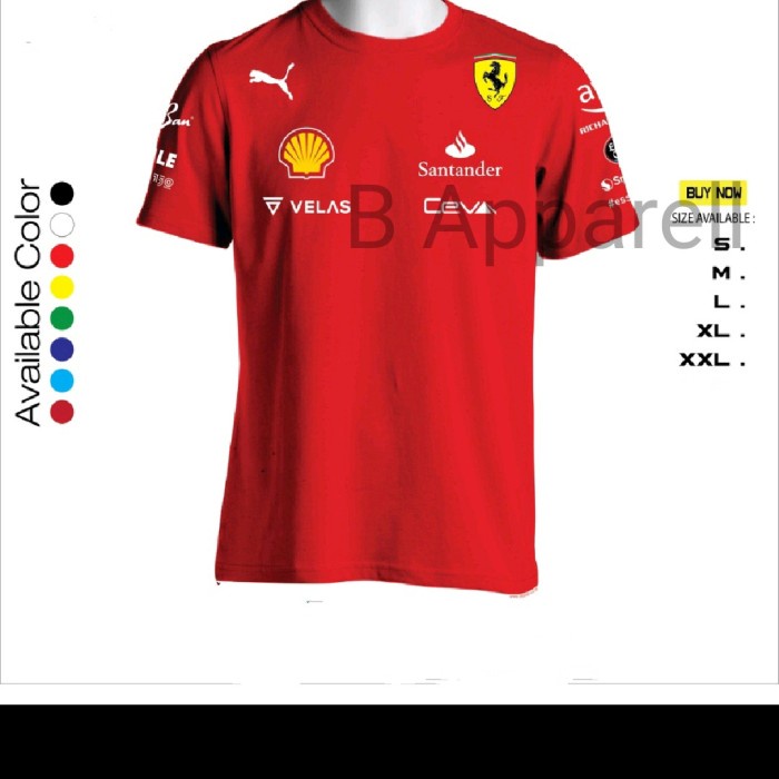 Jual tshirt baju kaos Ferrari F1 | Shopee Indonesia