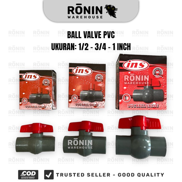 Jual INS Ball Valve PVC 1/2 3/4 1 Inch Stop Kran Pipa Plastik | Shopee Indonesia