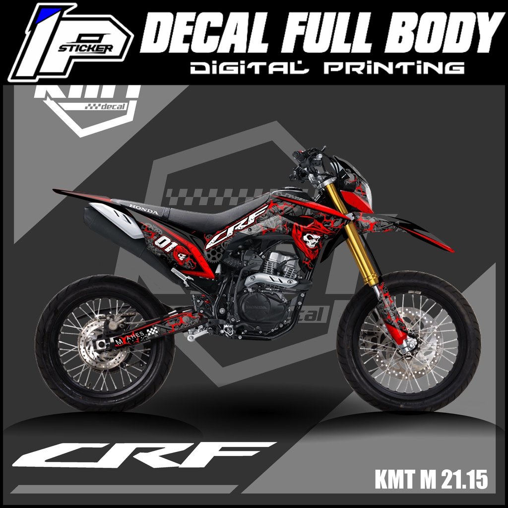 Jual Decal Sticker CRF 150L Fullbody Terlaris Supermoto Keren Kode KMT ...