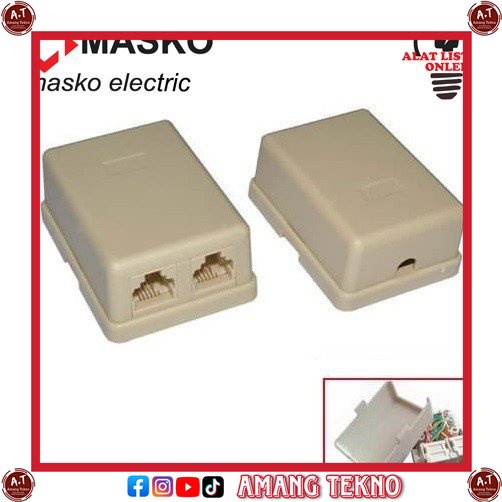 Jual ROSETTE / Roset Telepon 2 lubang model Terminal Telephone Kotak ...