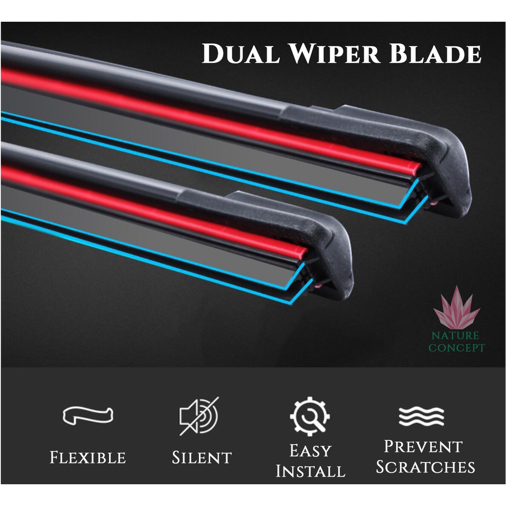 Jual Dual Wiper Blade Frameless UNIVERSAL NEW Technology Wiper Mobil ...